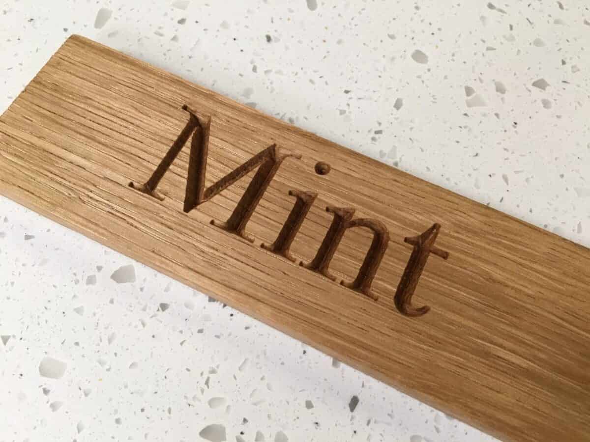 Solid Oak Herb Labels - Hartwood Timber