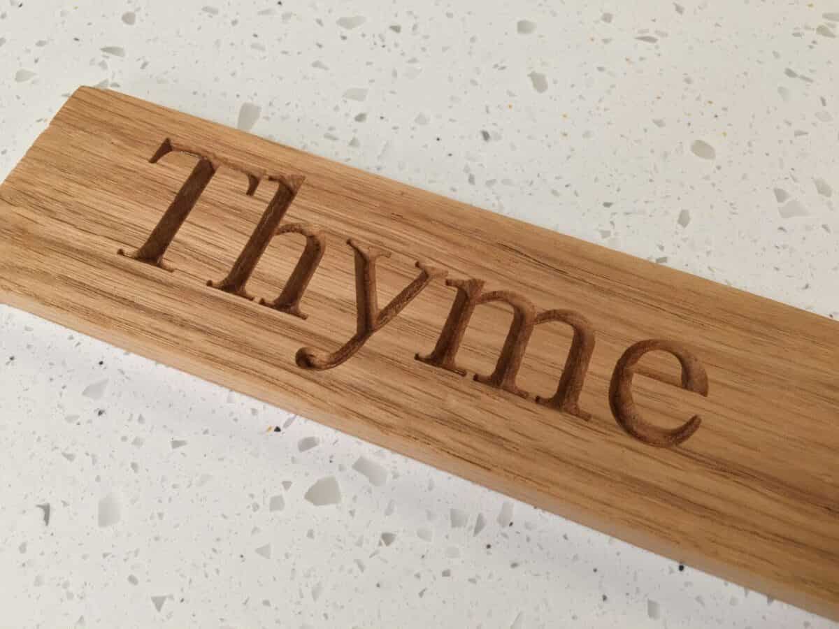 Solid Oak Herb Labels - Hartwood Timber