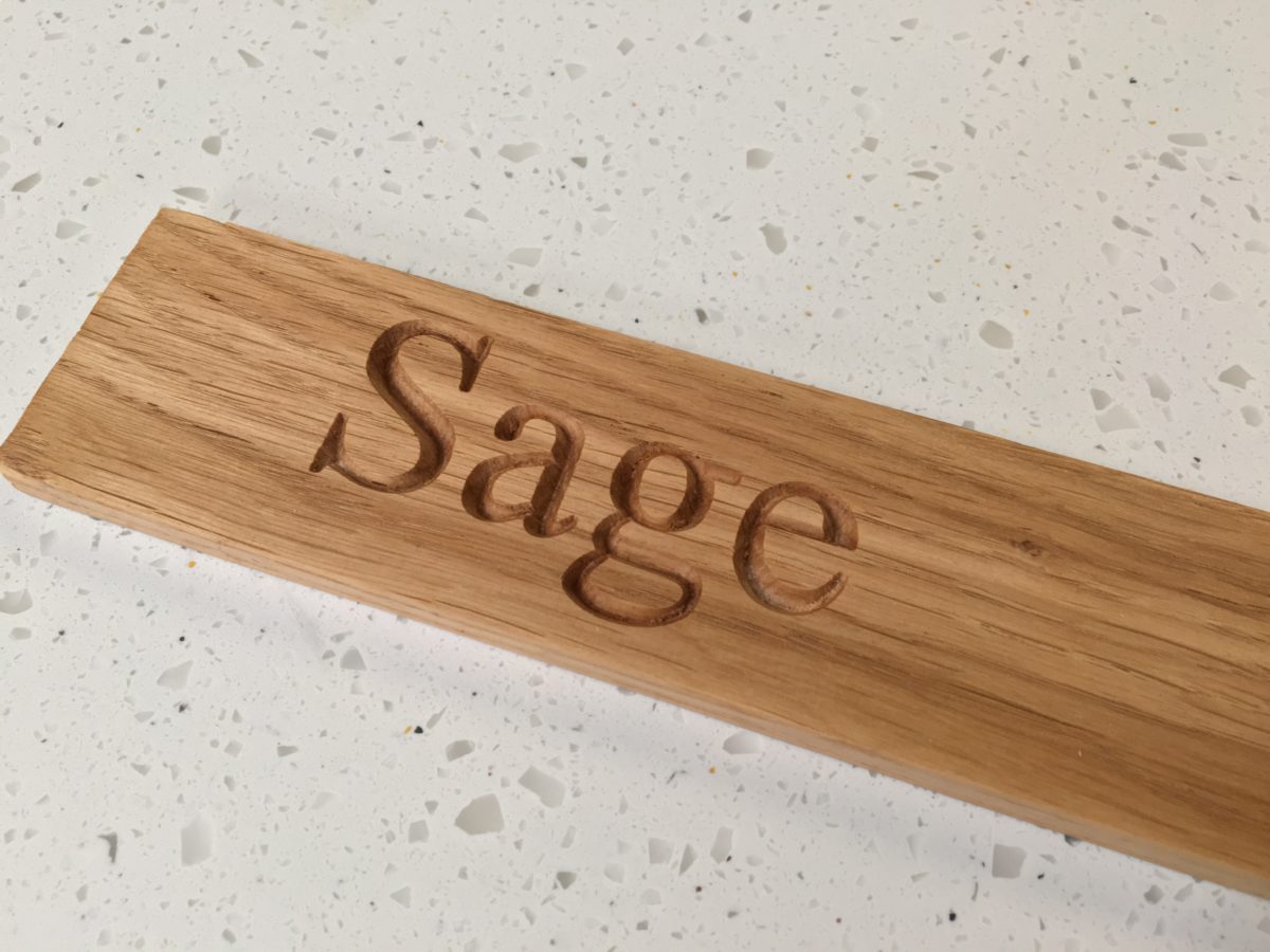 Solid Oak Herb Labels - Hartwood Timber